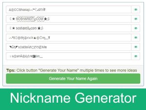 10M+ Names and Nicknames ️1️⃣ ️ Specical Characters